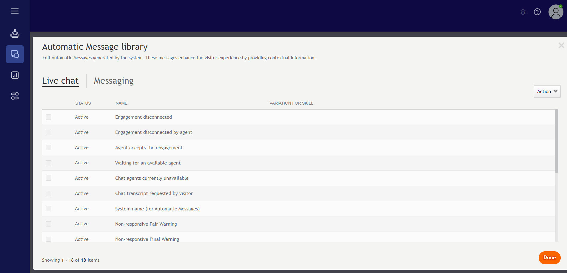 Automatic Messages – Live Assist for 365 Support