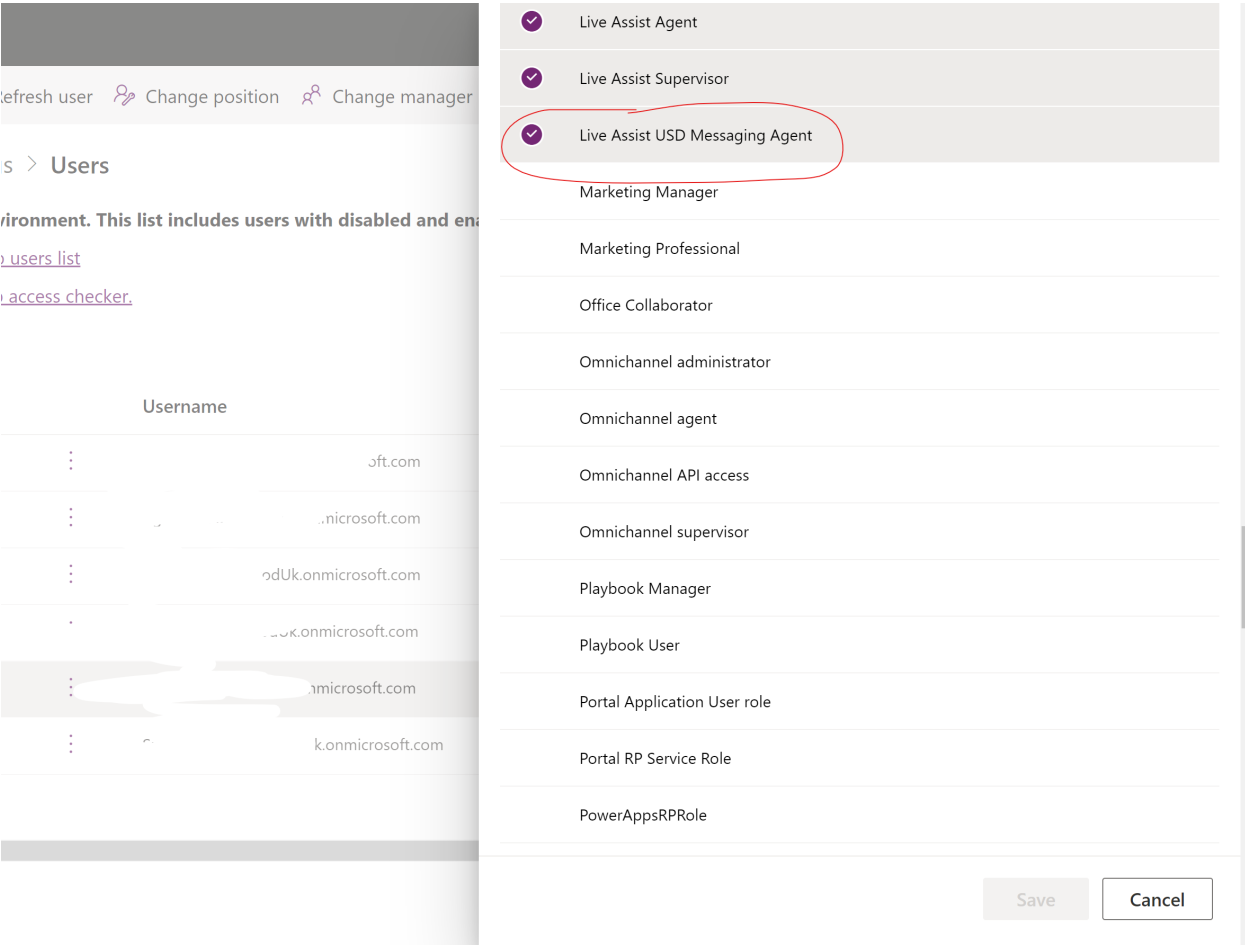 USD Support Role-Based Widget Loading – Live Assist for 365 Support