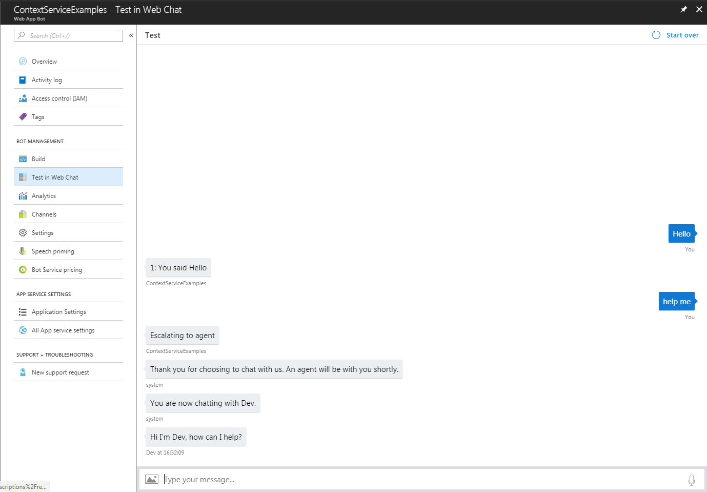 C Azure Web App Bot V4 As An Enabler Adding Context Service And Chat Activity Quick Start 