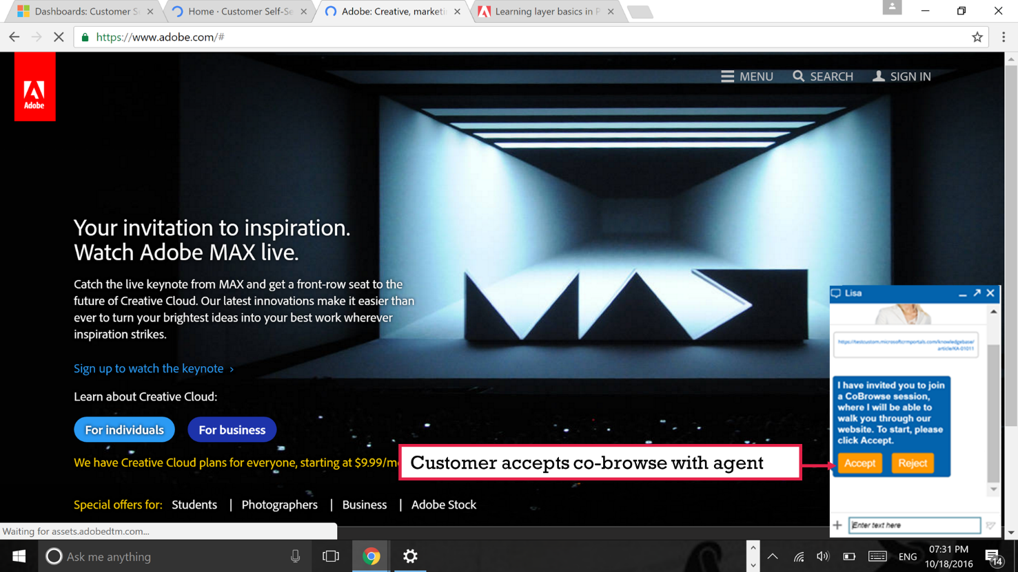 How to Co-browse – Live Assist for 365 Support