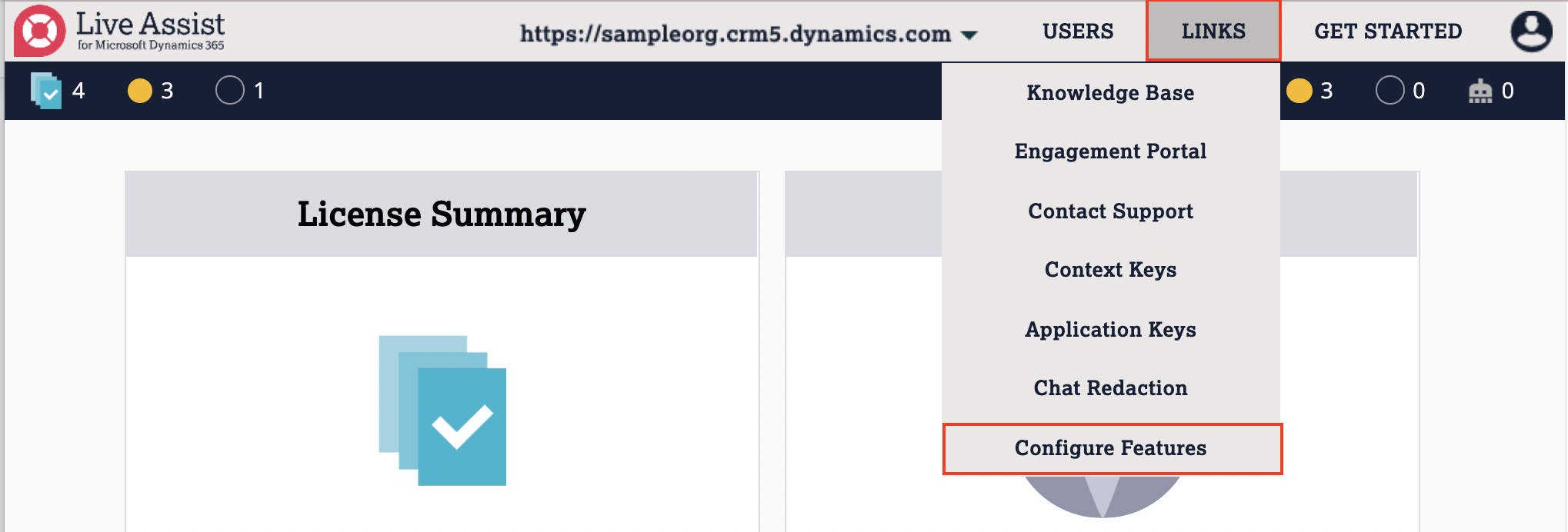 Configure Features – Live Assist for 365 Support